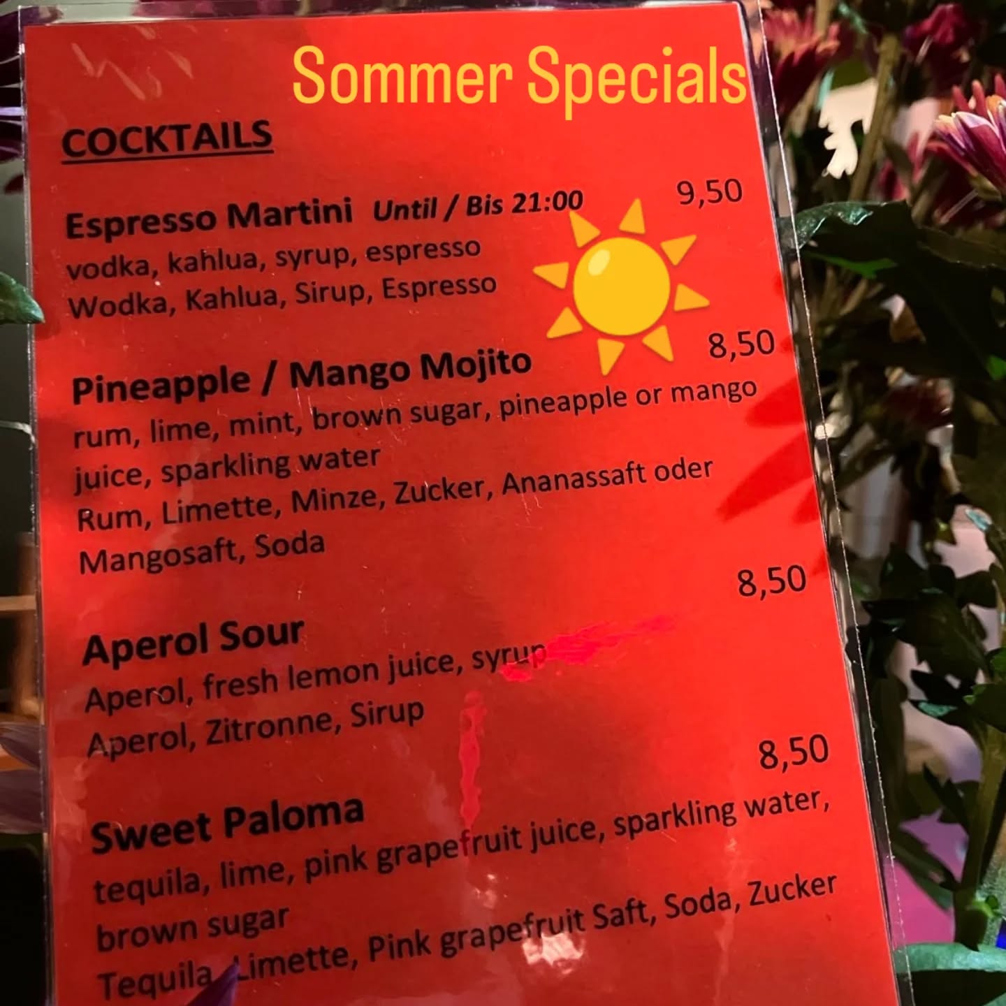 SOMMER SPECIALS — Café Morgenrot